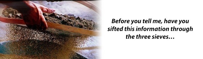 The three sieves of Socrates - Universal Church of the Kingdom of God